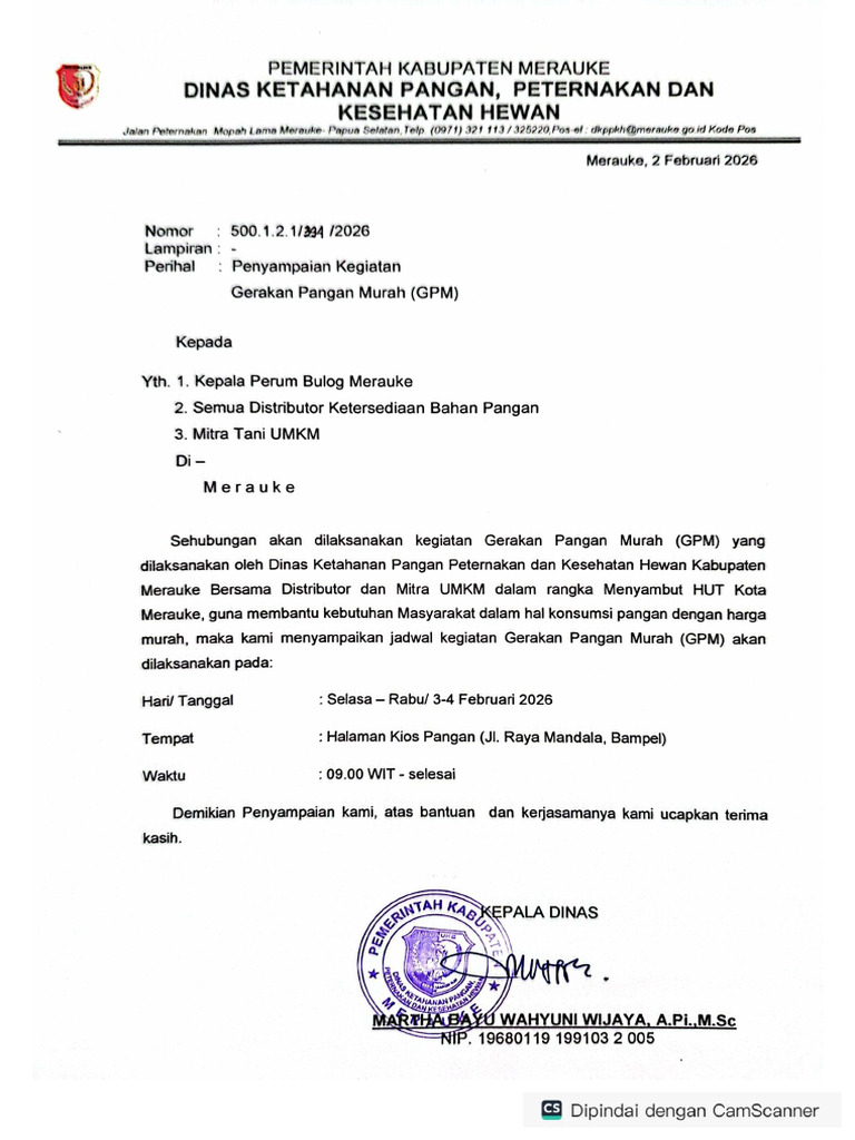Surat Pelaksanaan GPM 3 & 4 Februari 2026 | PDF