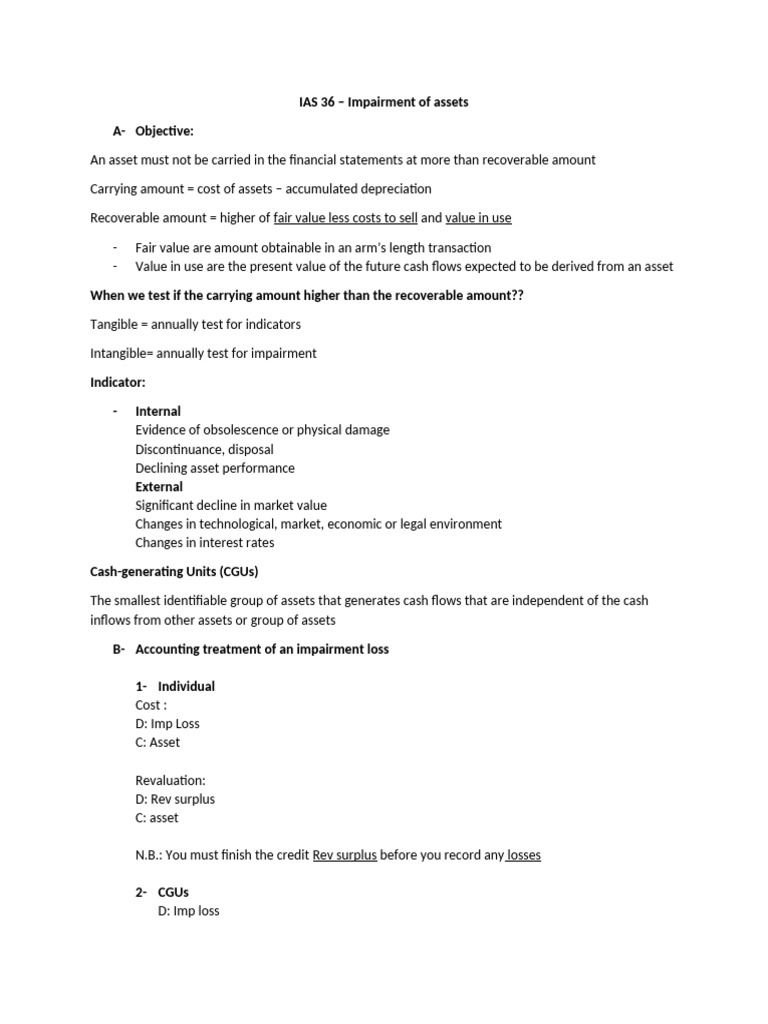 7- IAS 36- Impairment of Assets | PDF