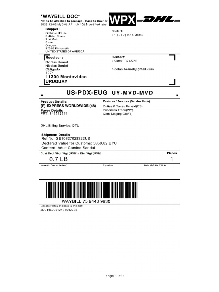 CIA AWB Form PDF-1 | PDF