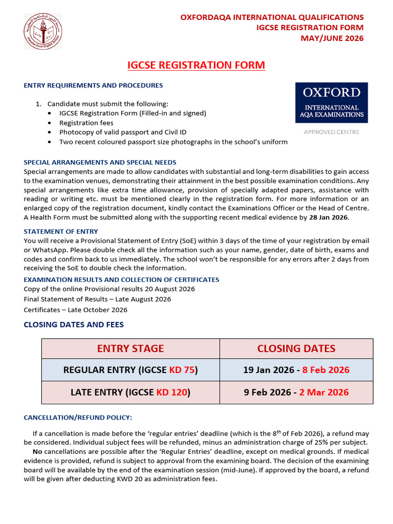 Oxford Reg Form June 2026 Pees | PDF | Justice | Crime & Violence