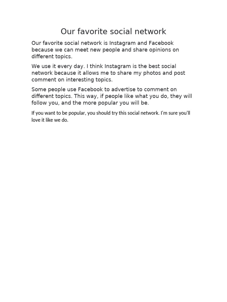Our Favorite Social Network | PDF