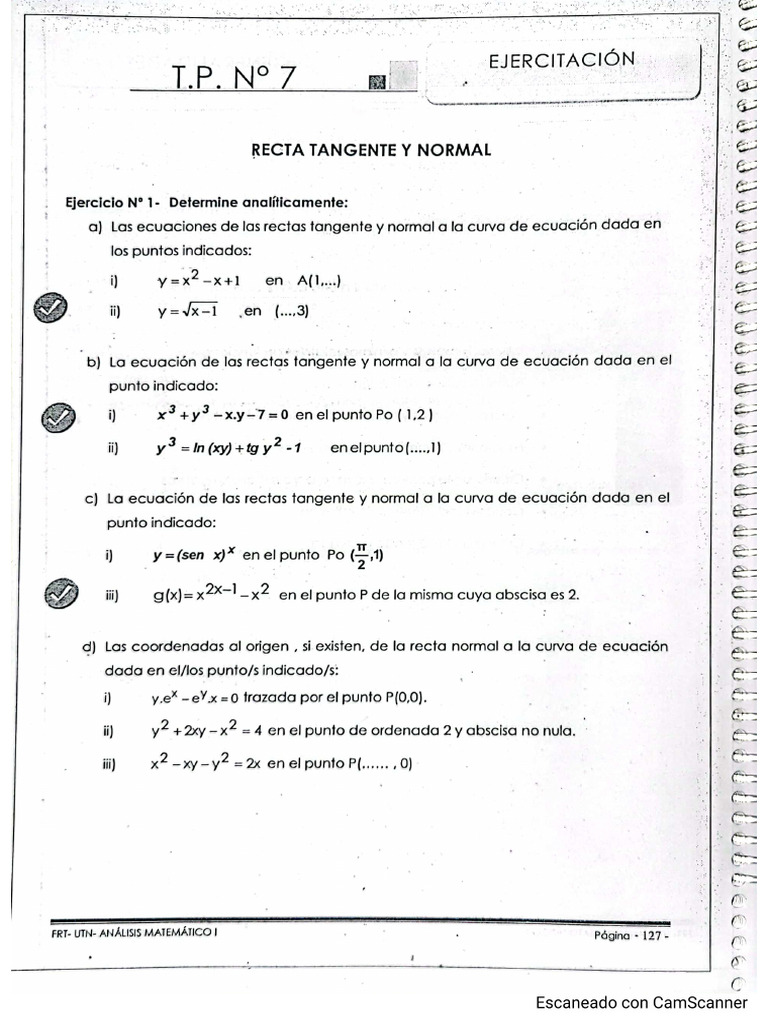 Recta Tangente y Recta Normal A Una Curva | PDF