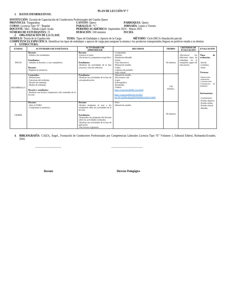Plan. Teor. Conduc. e - Lección 7 | PDF | Maestros | Moodle
