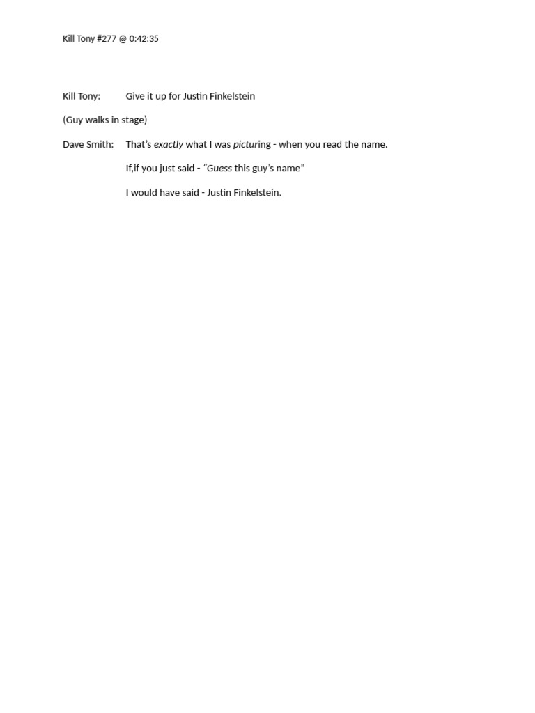 Kill Tony Comedy | PDF