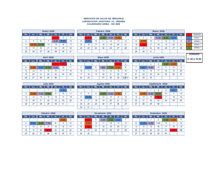 Calendario Sinba-Sis 2026 | PDF