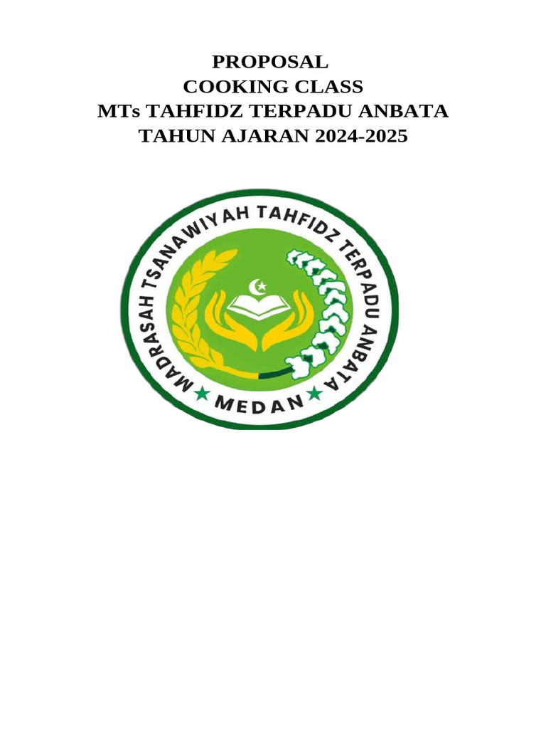 Proposal Cooking Class MTS 2025 | PDF