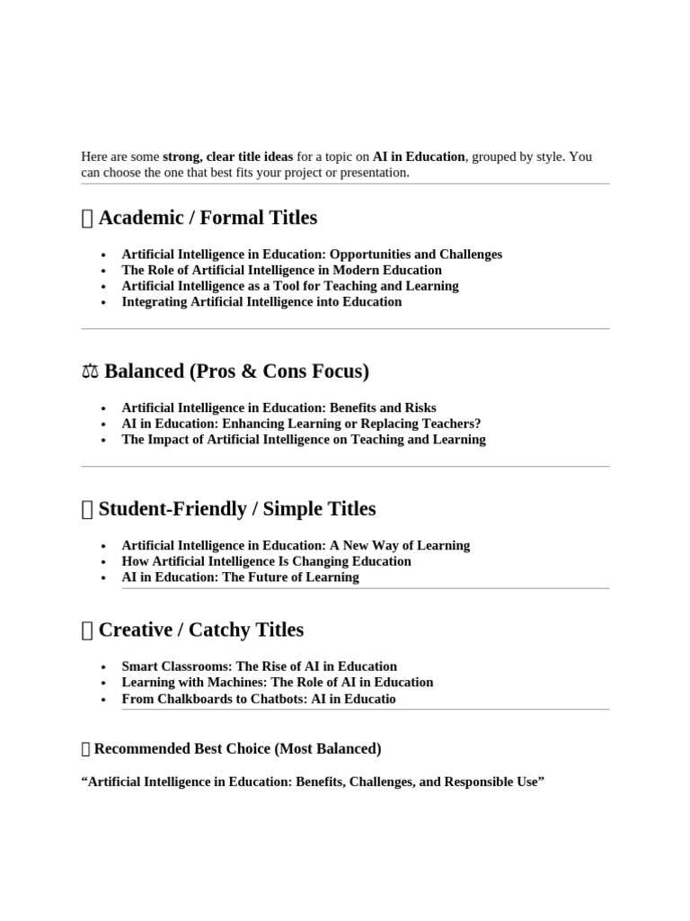 Pros and Cons of AI in Teaching and Learning | PDF | Artificial ...