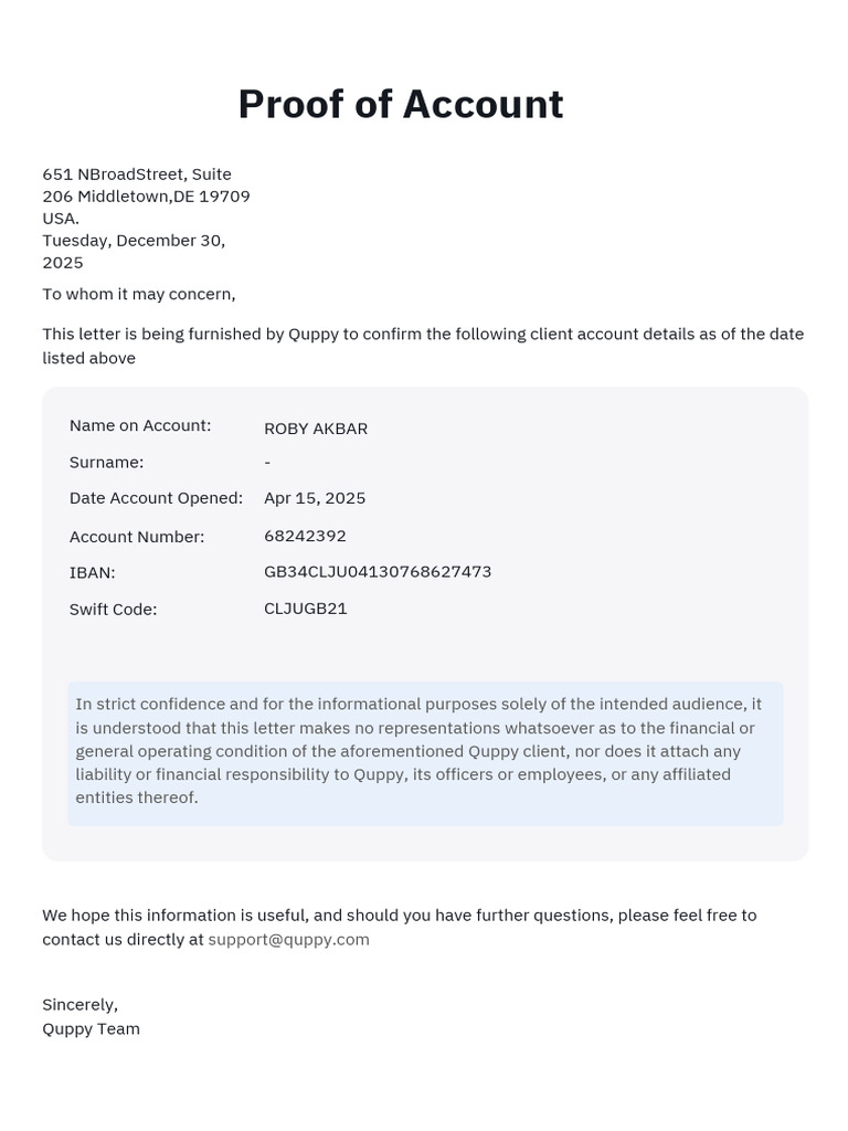 Proof of Account | PDF