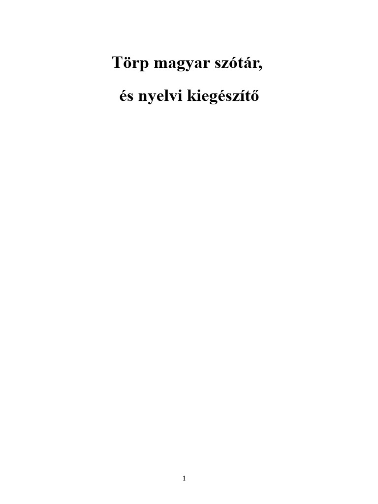 Khuzd-magyar Szotar by Berem | PDF