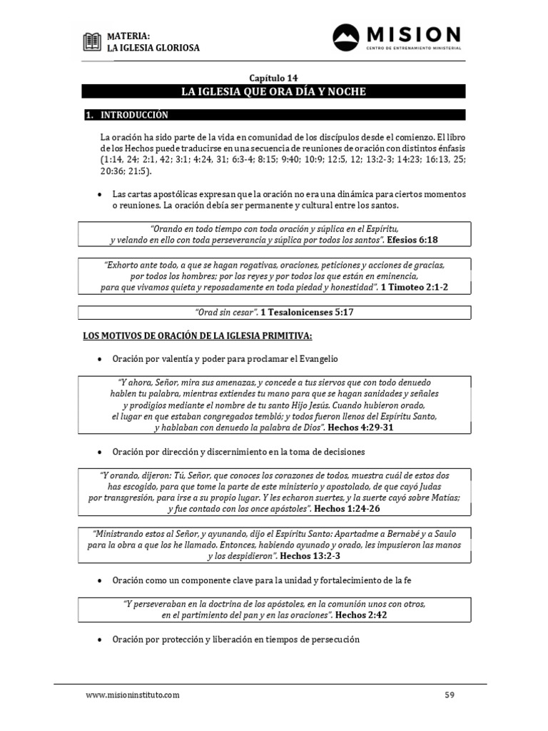 La Iglesia gloriosa - 2025 CMO - Cap.14 | PDF | Oración | Intercesión
