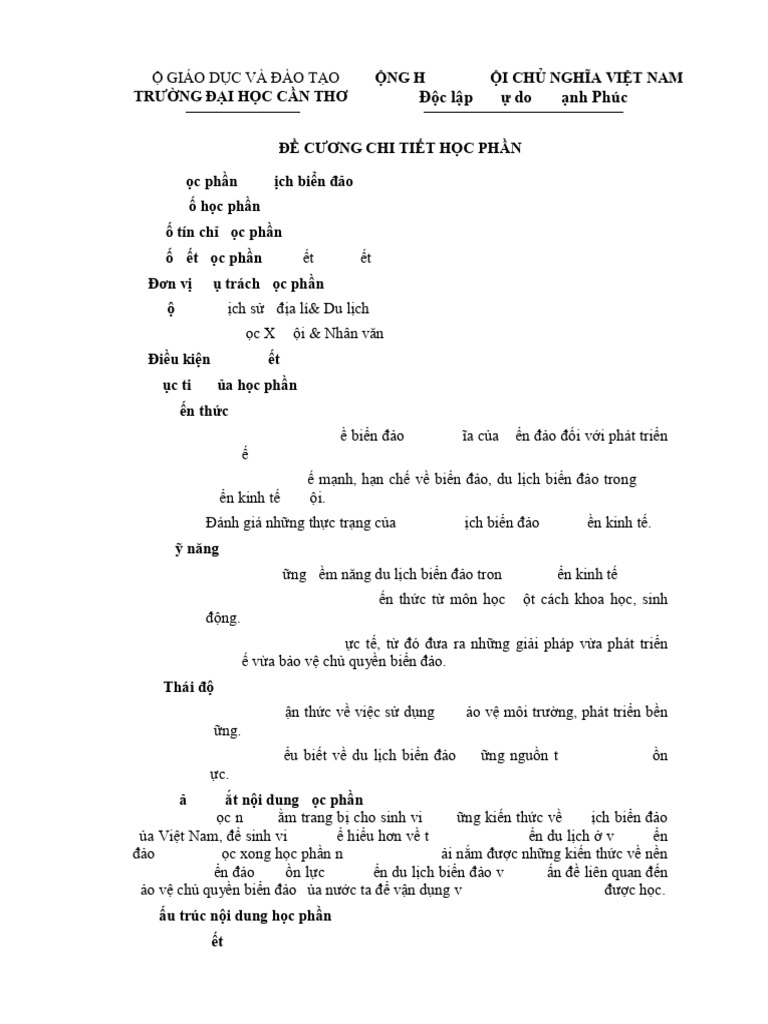 [123doc] de Cuong Chi Tiet Hoc Phan Du Lich Bien Dao | PDF