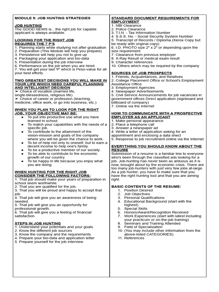 Elect Module 9 10 | PDF | Résumé