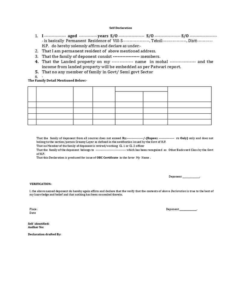 OBC Affidavit | PDF