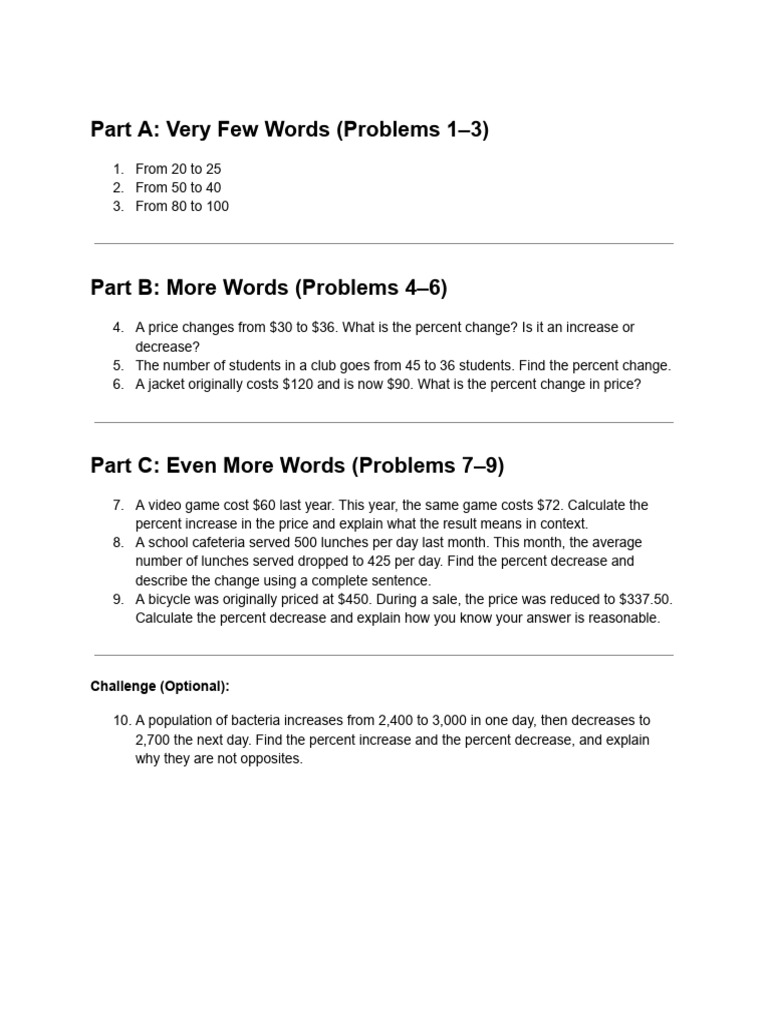 Word Problems | PDF