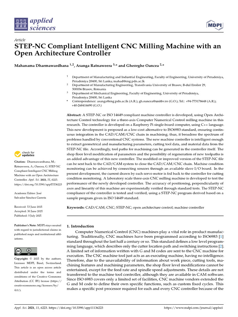 CNC Controller - STEP-NC Compliant Intelligent CNC Milling Machine With ...