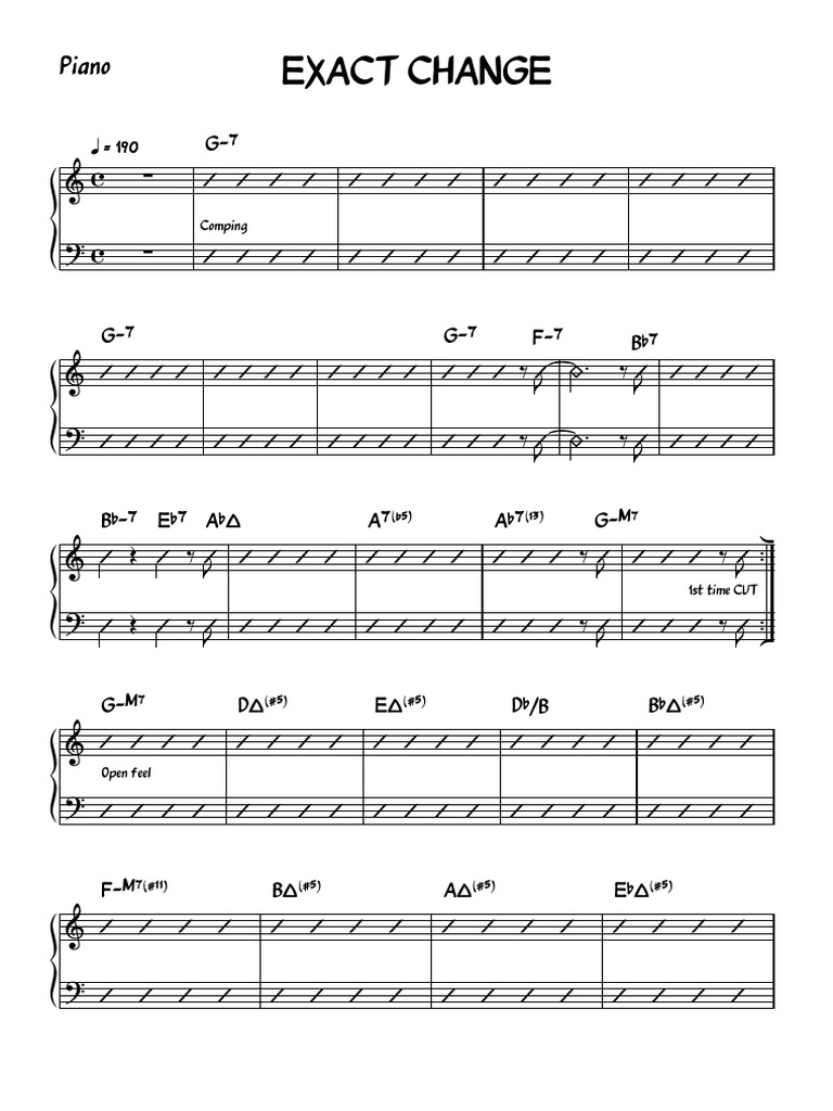 Exact Change Piano | PDF