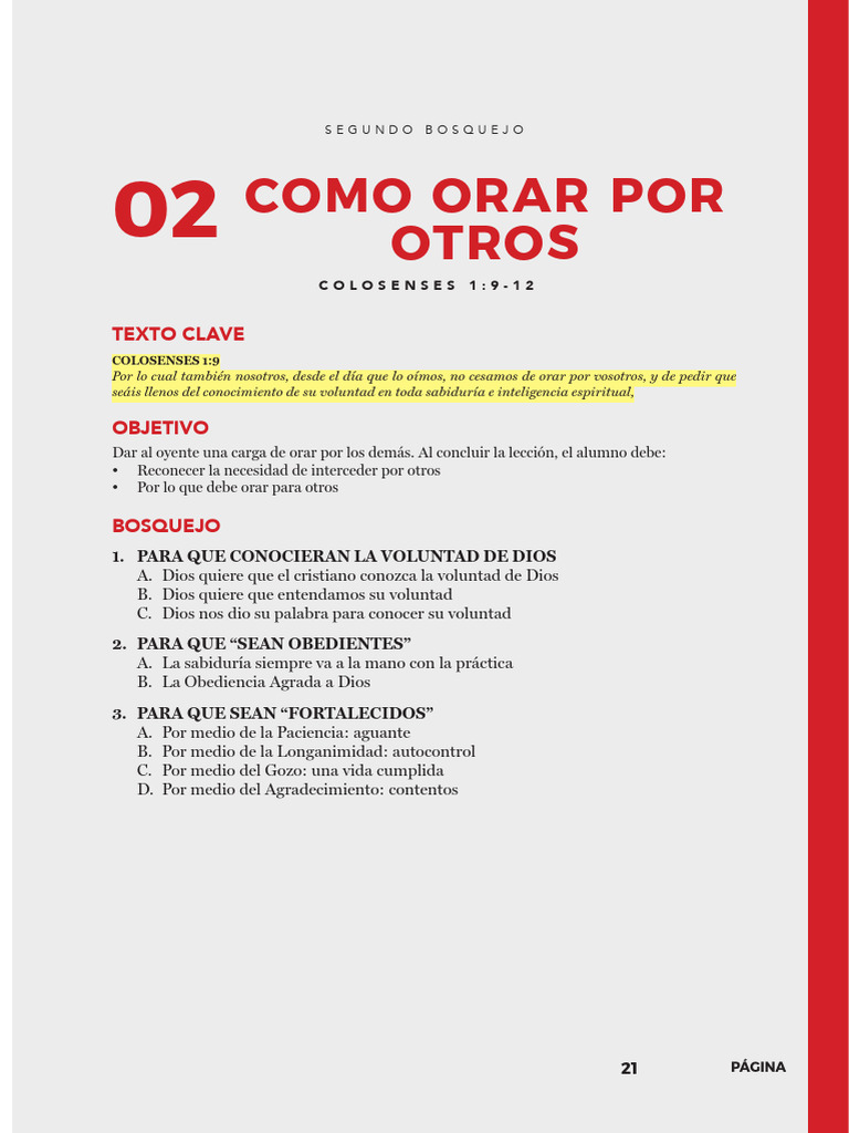 02 Como Orar Por Otros | PDF | Oración | Epístola a los colosenses