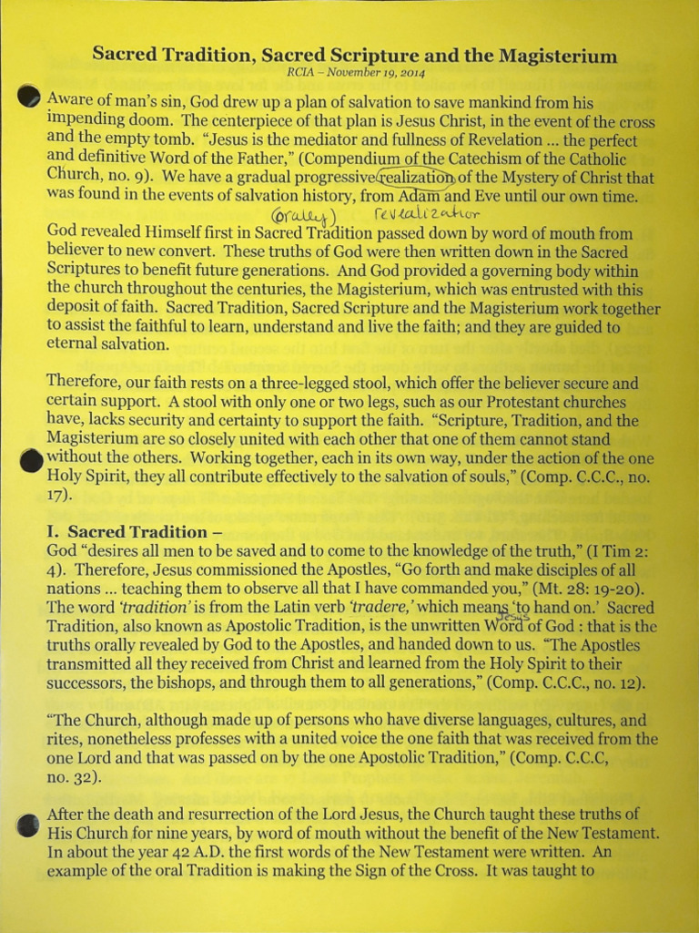 8-Sacred Tradition and Sacred Scripture and the Magisterium | PDF