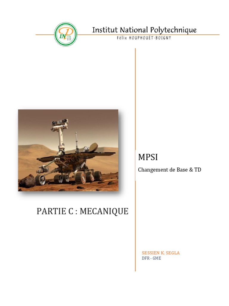SI CINEMATIQUE-Changement de Base & TD | PDF | Rotation | Angle