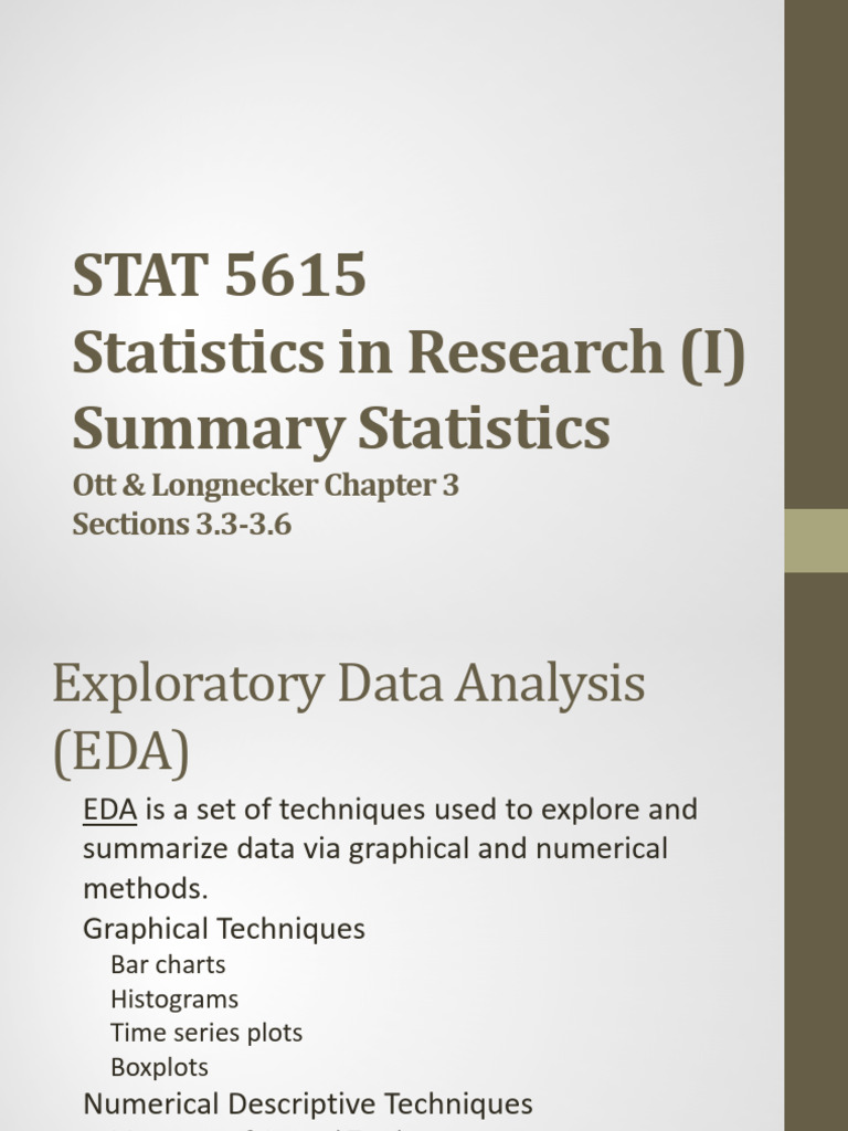Lesson 3- Numerical Summaries | PDF | Mean | Statistics