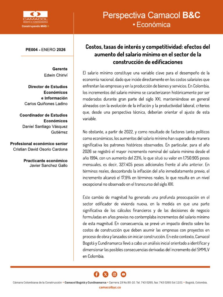 Perspectivas Camacol 2026 | PDF