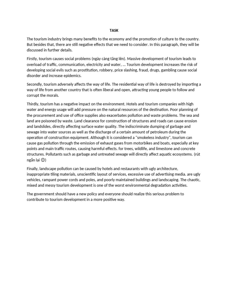 Negative Effects of Tourism | PDF
