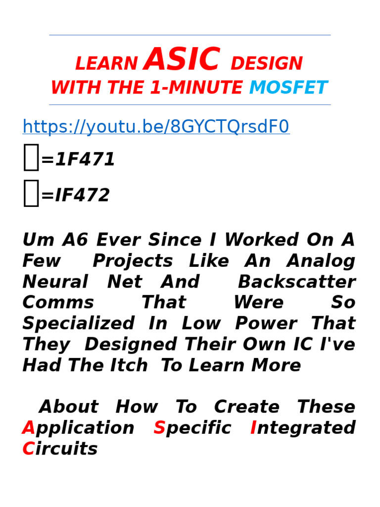 Learn Asic Design With The 1-Minute Mosfet | PDF | Field Effect ...