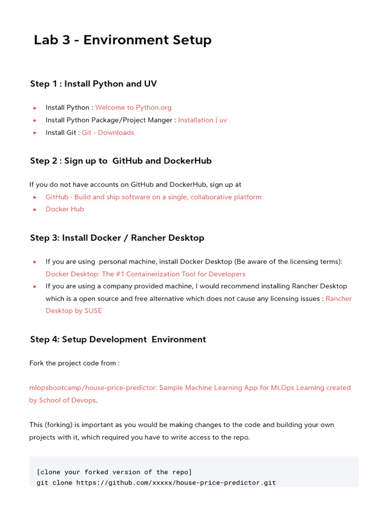 Lab+3+-+Environment+Setup How To Setup Docker ML | PDF | Computing ...