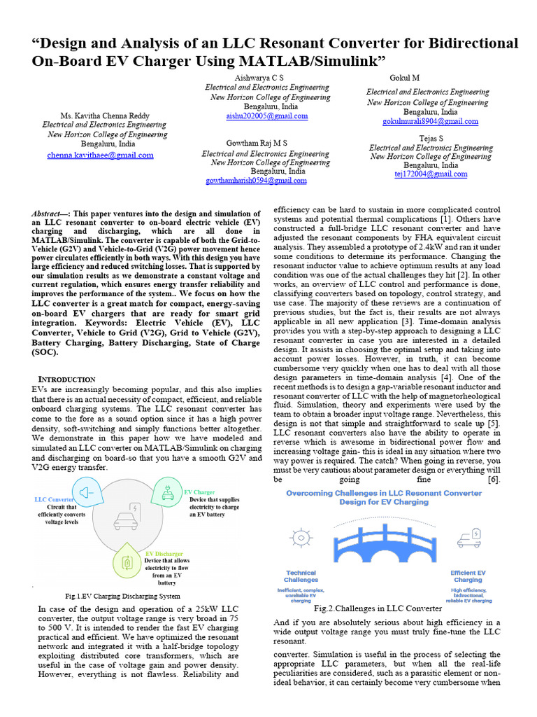 Research Paper LLC Resonant Converter for Ev Charger Discharger Final ...