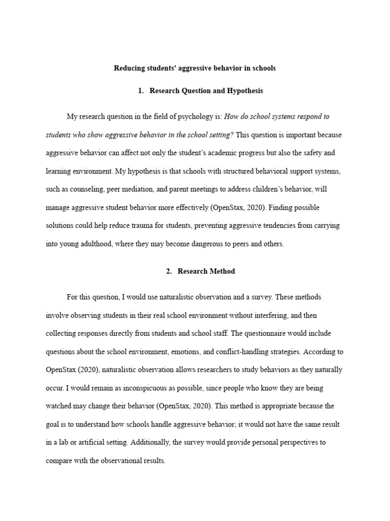 Reducing Aggressivity of Students | PDF | Experiment | Aggression