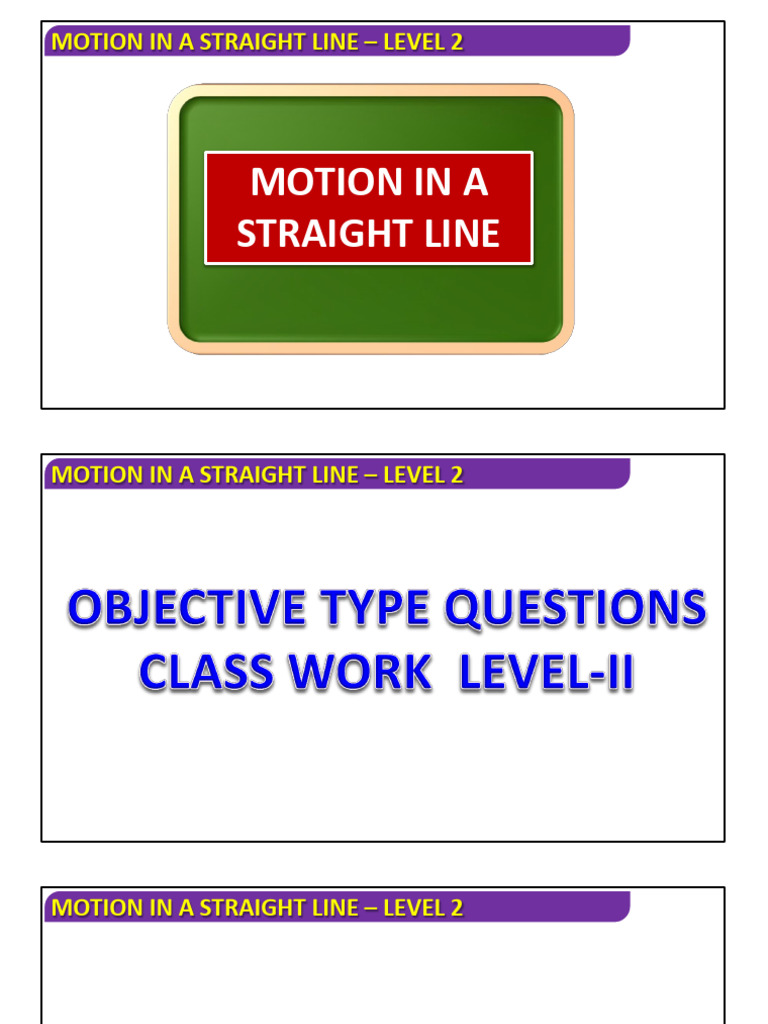 Motion in Straight Line 2 (1) | PDF | Acceleration | Velocity