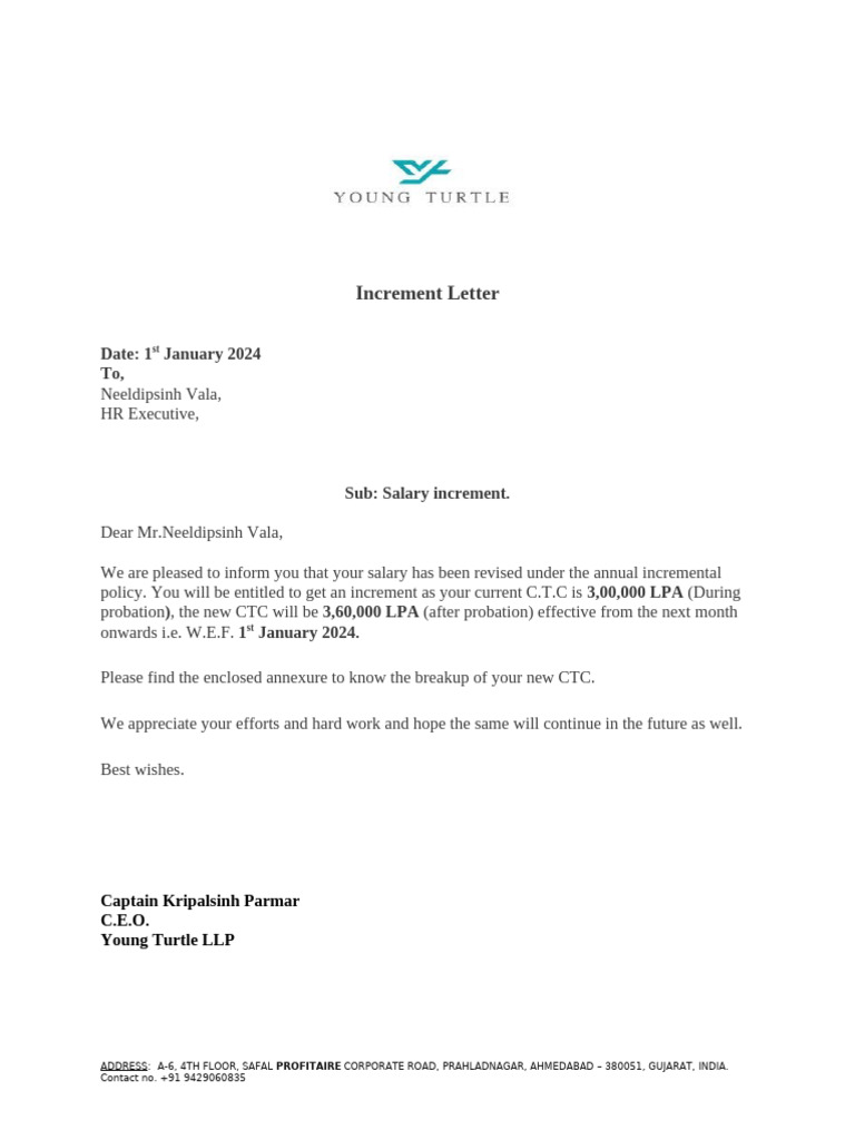 Increment Letter | PDF