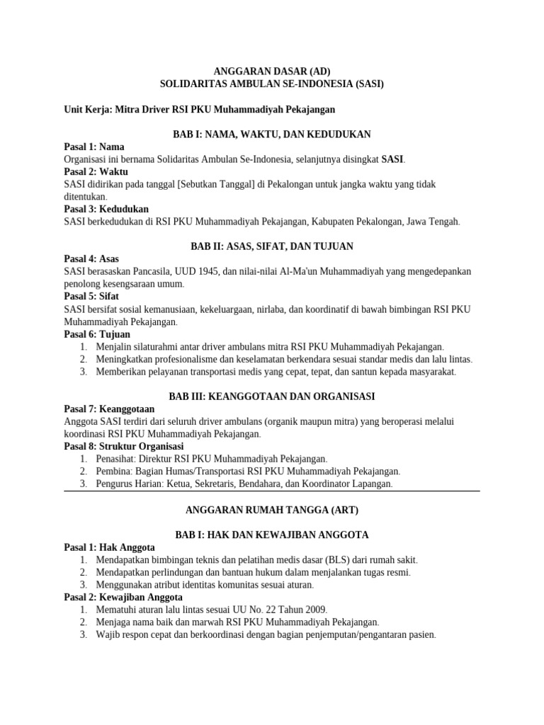 Ad Art Mitra Driver Ambulan | PDF