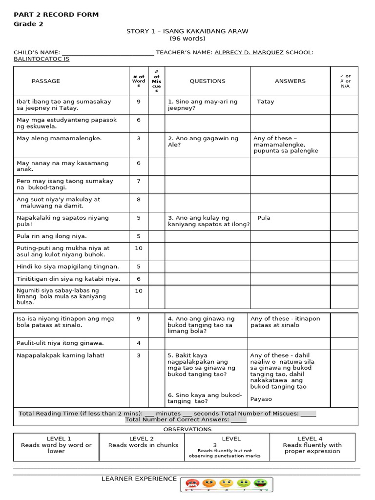 G2.Modified CRLA - Learner BIS | PDF