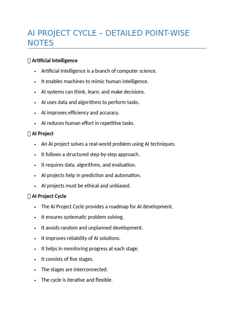 Ai Project Cycle | PDF | Artificial Intelligence | Intelligence (AI ...