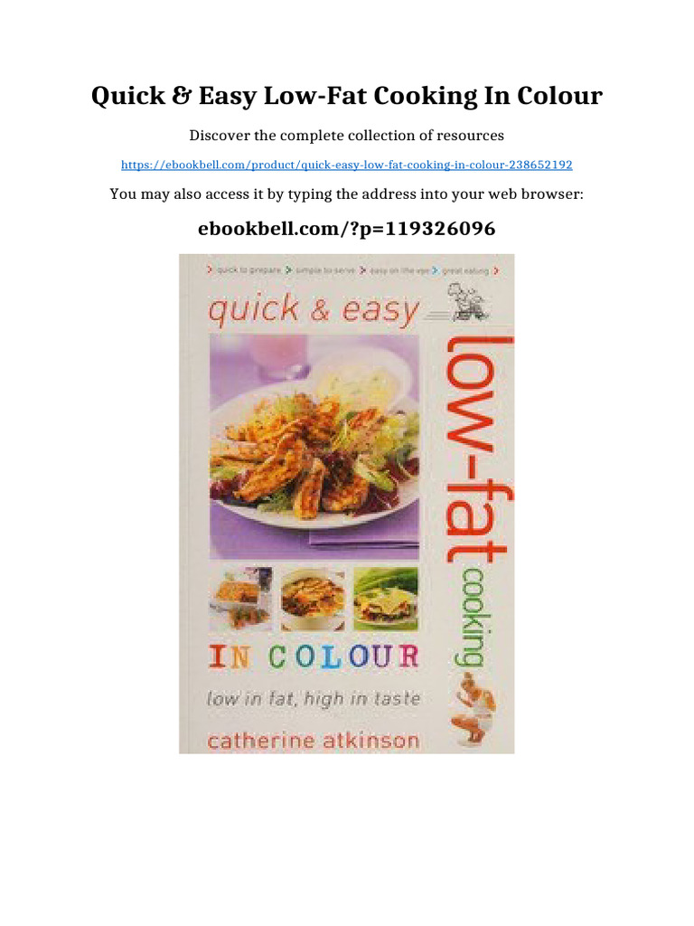 Quick & easy low-fat cooking in colour full | PDF