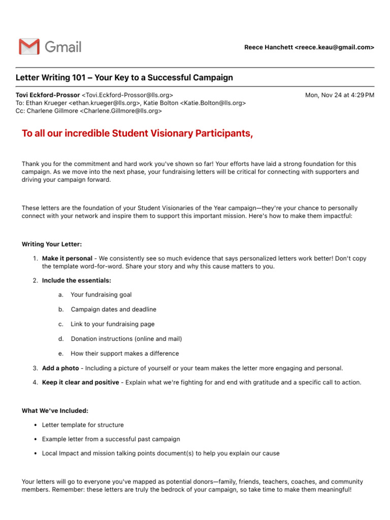 Letter Writing 101 – Your Key to a Successful Campaign | PDF | Fundraising