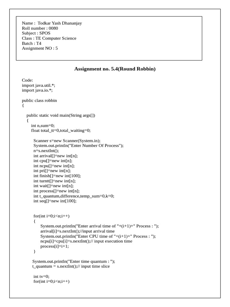 0080_Assig5(4)--robbin | PDF | Computer Science | Systems Architecture