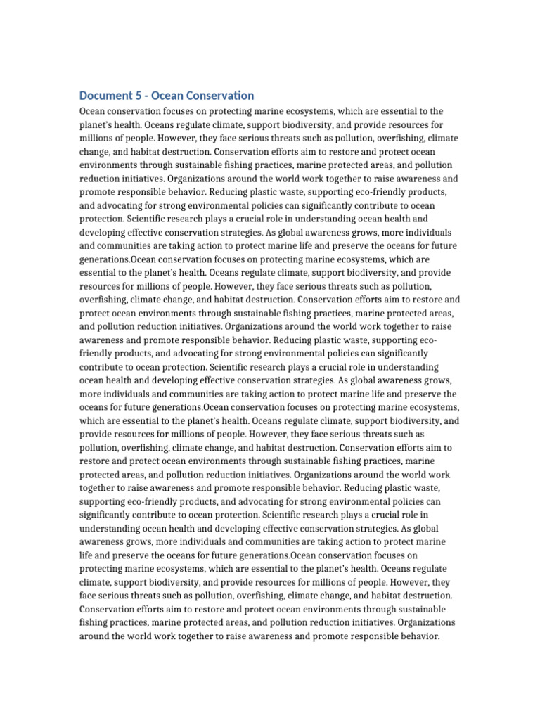 Document 5 - Ocean Conservation | PDF | Conservation Biology ...
