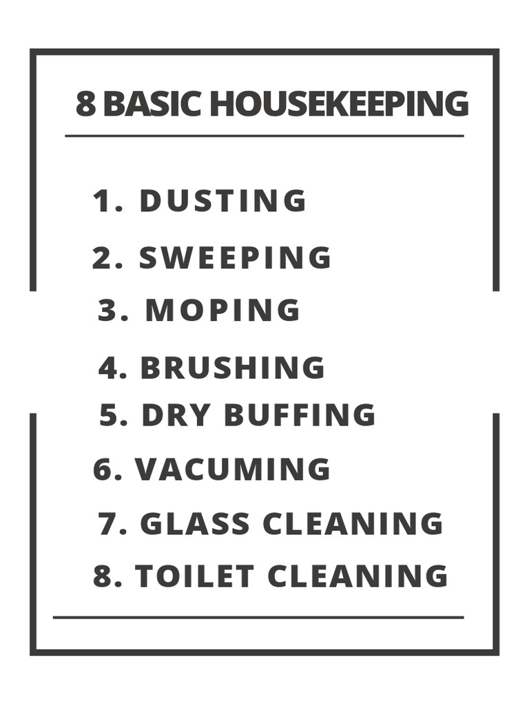 8 BAsic Housekeeping | PDF
