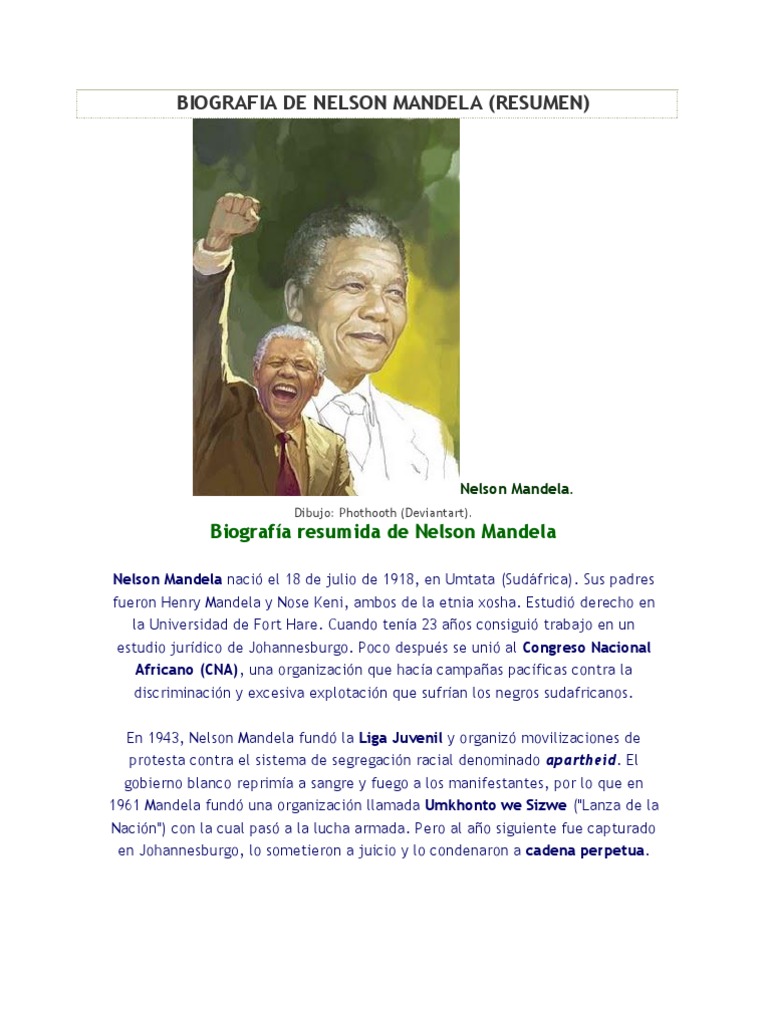 Biografia de Nelson Mandela | PDF
