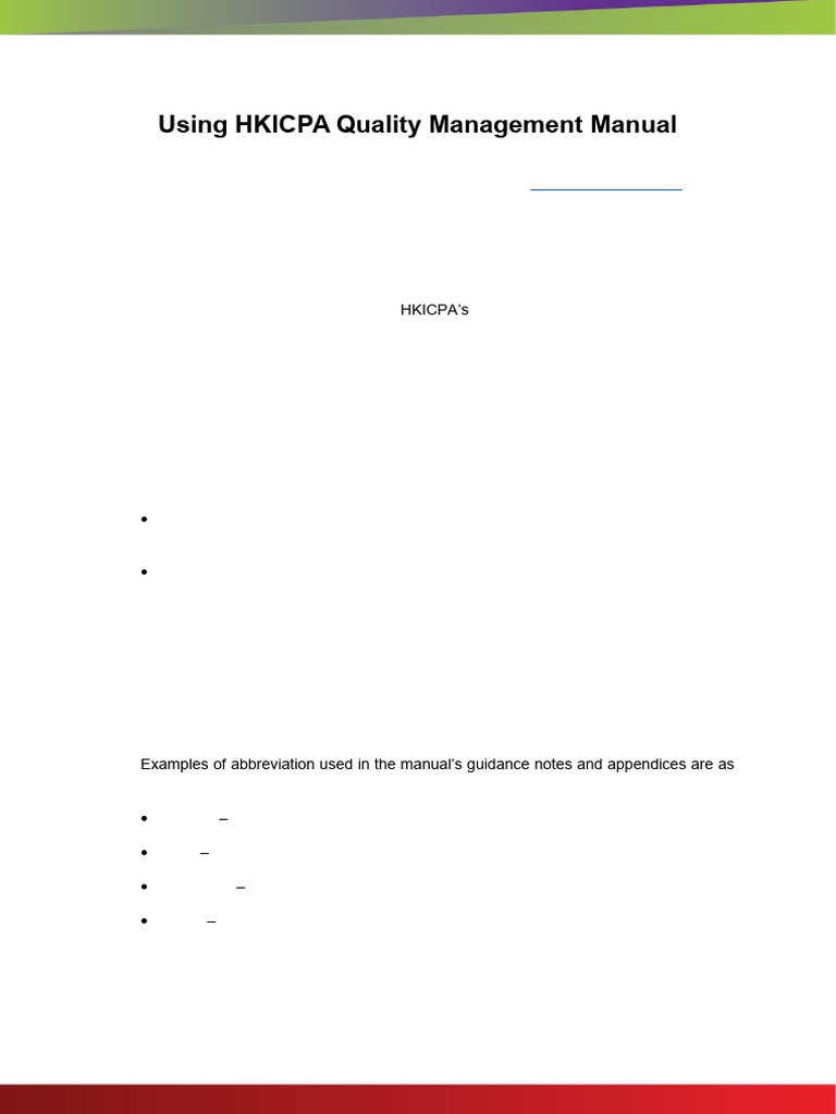 2 - Using HKICPA Quality Management Manual | PDF | Risk Assessment | Audit