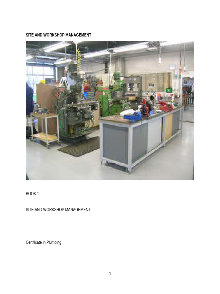 Site and Workshop Management | PDF | Forecasting | Sanitation