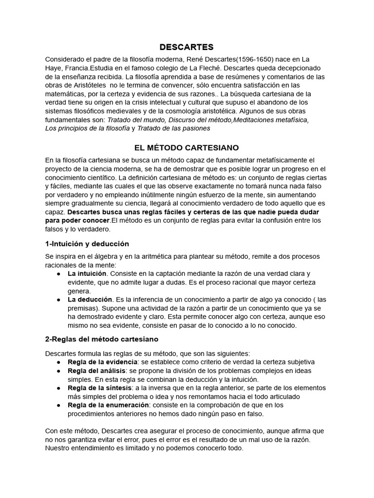 Unidad 5 Descartes | PDF | René Descartes | Teoría de sustancias