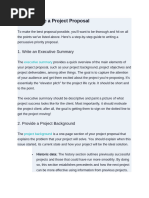 Project Proposal Background Guide | PDF | Goal | Project Management