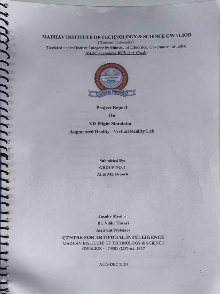 AIML G1 AR-VR File - Compressed | PDF | Virtual Reality | Simulation