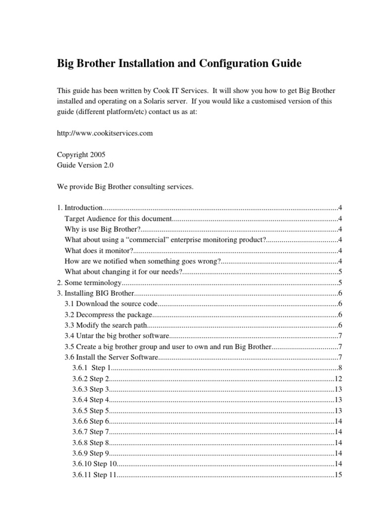 Big Brother Installation and Configuration Guide | PDF | Web Server ...