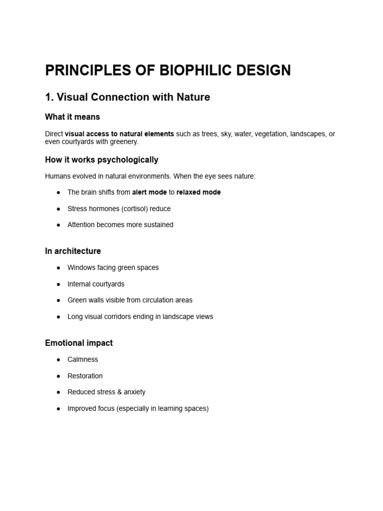 Study of Principles and Elements of Biophilic Design | PDF | Relaxation ...