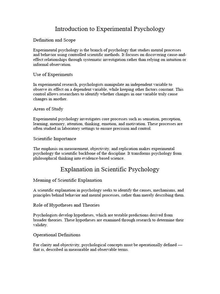 Introduction to Experimental Psychology | PDF | Psychology | Scientific ...