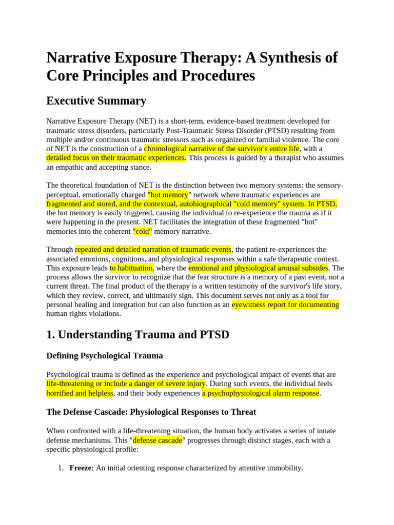 Narrative Exposure Therapy | PDF | Psychological Trauma | Memory